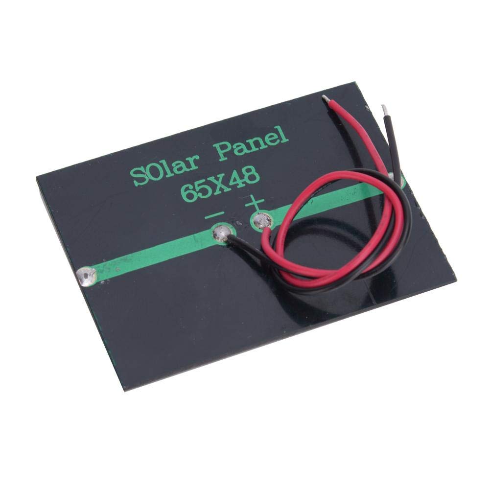 Solar Panel, 4Pcs 3V 0.3W Polycrystalline Silicon DIY Safety Solar Power Charging Panel with Cable, Intelligent Stabilized Voltage Control, 65x48mm