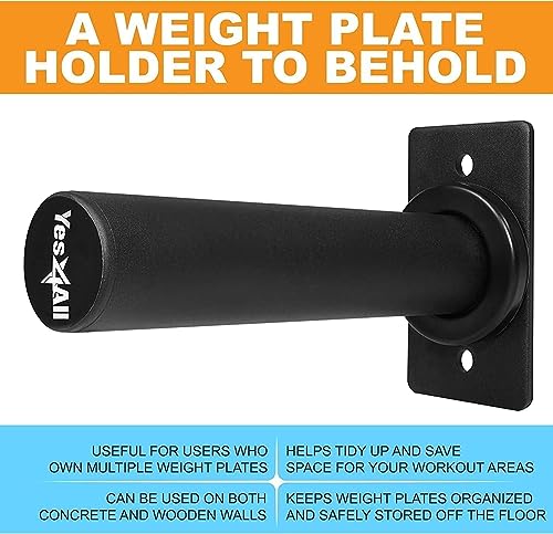 Yes4All 2-inch Olympic Weight Plate Storage, Heavy Gauge Steel, Pairs (Black)