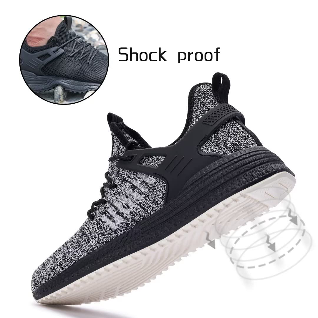 SDolphin Running Workout Shoes for Men - Gym Athletic Training Sports Exercise Memory Foam Sneakers MIX GREY Size 14