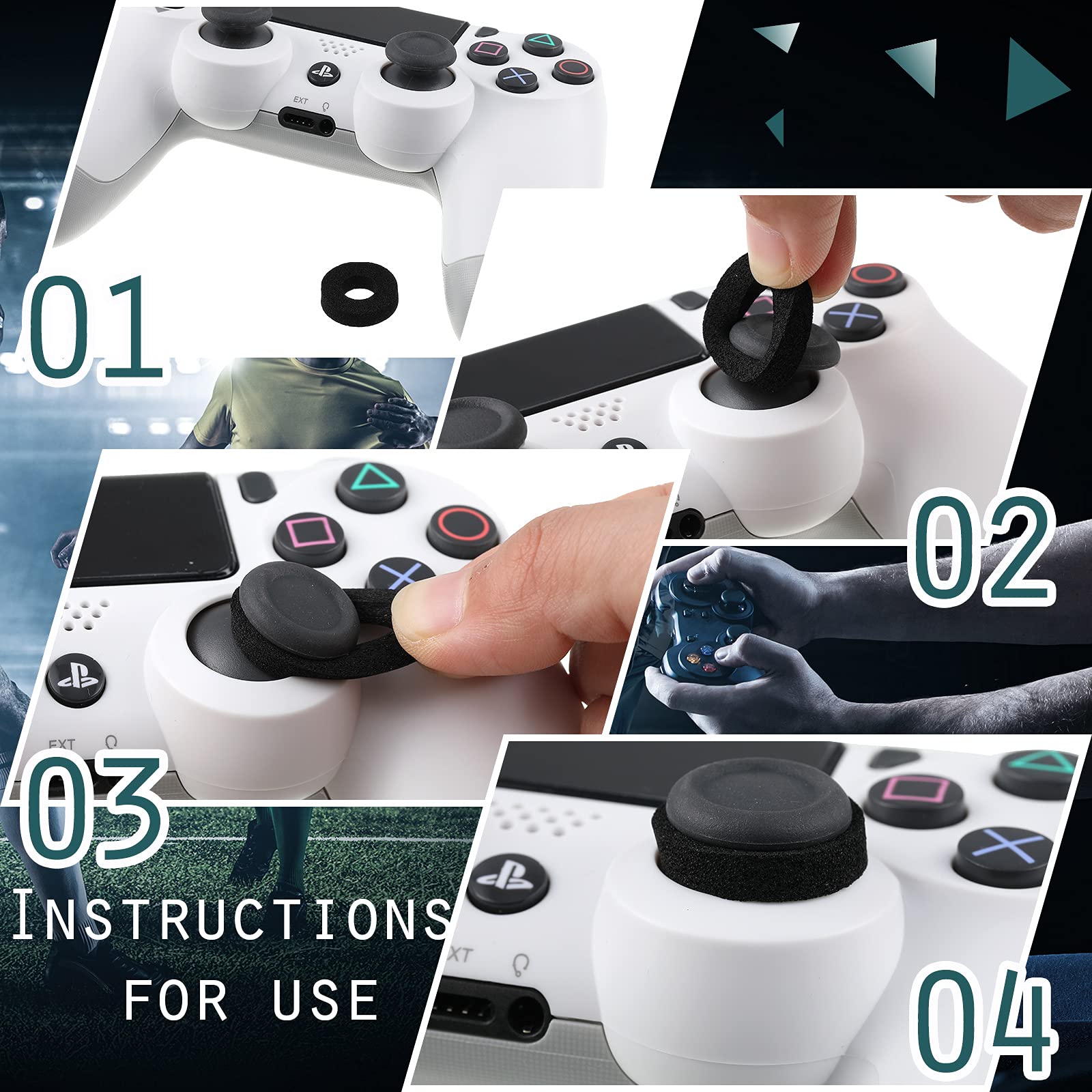 Zonon 18 Pieces Precision Control Ring Aim Assist Precision Target Motion Control Compatible with PS4, PS5, Xbox One, Xbox Series X, Switch Pro and Scuf Controller Grips (6 Hard, 6 Soft and 6 Easy)