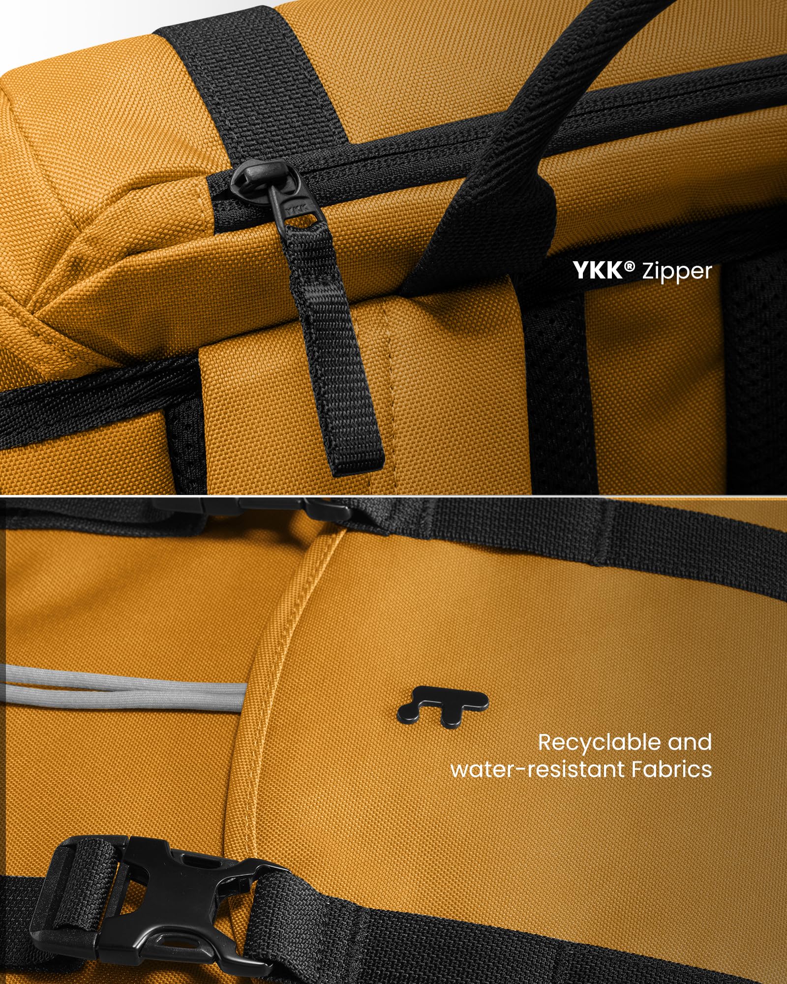 tomtoc Flap Laptop Backpack, Lightweight, Water-Resistant Travel Casual Daypack, Slim Durable Work-pack Rucksack for 13-16 Inch MacBook Laptop, Large Capacity, 17L, Yellow