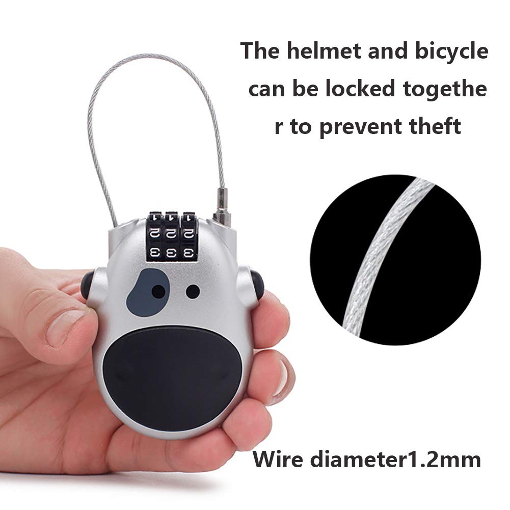 ZHYING Retractable Bicycle Password Lock,Anti Theft Bike Steel Wire Chain with 3 Digits Code,Resettable Combination for Scooter,Motorcycles,etc