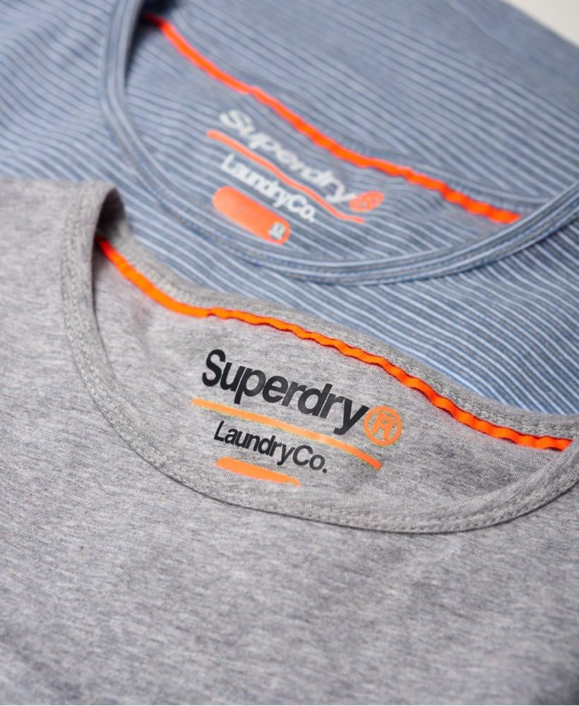 Superdry Mens Organic Cotton Sd Laundry Slim Fit Lounge T-Shirt Lounge Blue Feeder/Lounge Grey Marl Size M