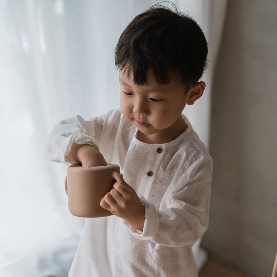 TotAha Silicone Straw Cup for Baby | Sippy Cups for Babies 6-12-18 Month | Sip-N-Snack Lid 2-in-1 Transition Cup from Bottle | Open Training Cups with Easy-Hold Handle | Baby Led Weaning Snack Cups
