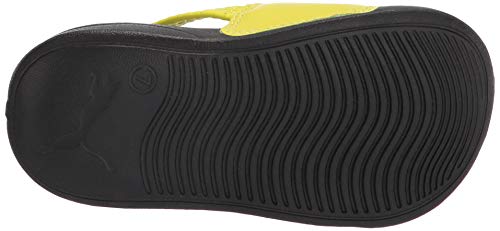 PUMA unisex child Popcat 20 Backstrap Slide Sandal, Puma Black-sulphur Spring, 8 Toddler US