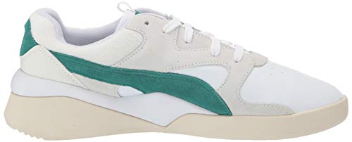 PUMA Women's Aeon Sneaker, White-Teal Green, 8 M US