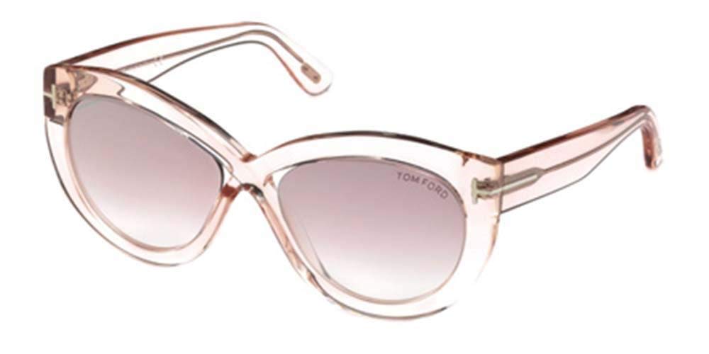 Tom Ford FT0577 72Z Shiny Pink Diane Butterfly Sunglasses Lens Category 2 Lens