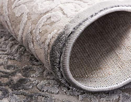 Unique Loom Aberdeen Collection Area Rug - Chatsworth (2' 7" x 8' 2" Runner, Gray/ Ivory)