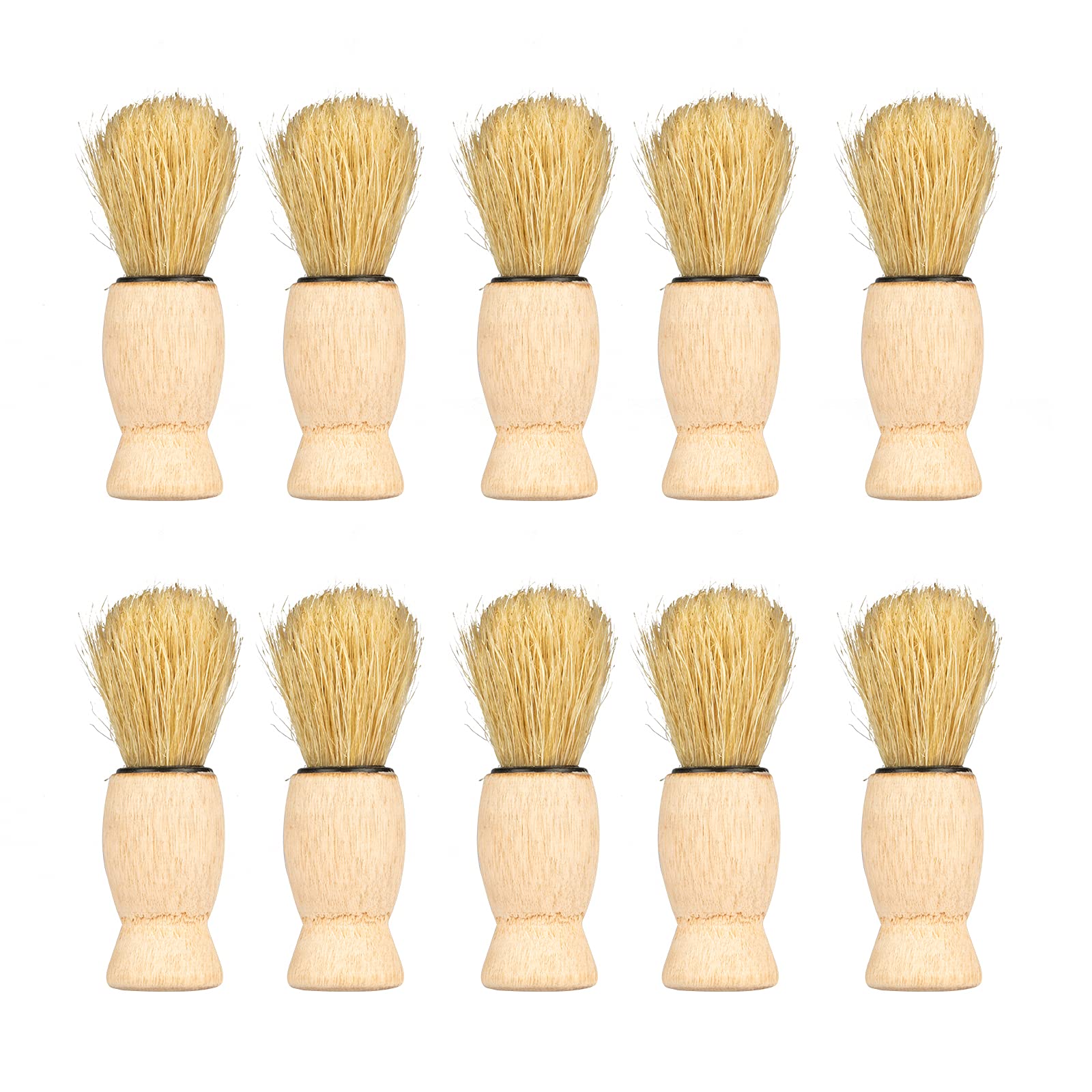 YAIKOAI 10 Pcs Men's Shaving Brush, Boar Bristle Wood Handle Shaving Brush Suitable for Professional Barber Salon Tools Personal Shaving
