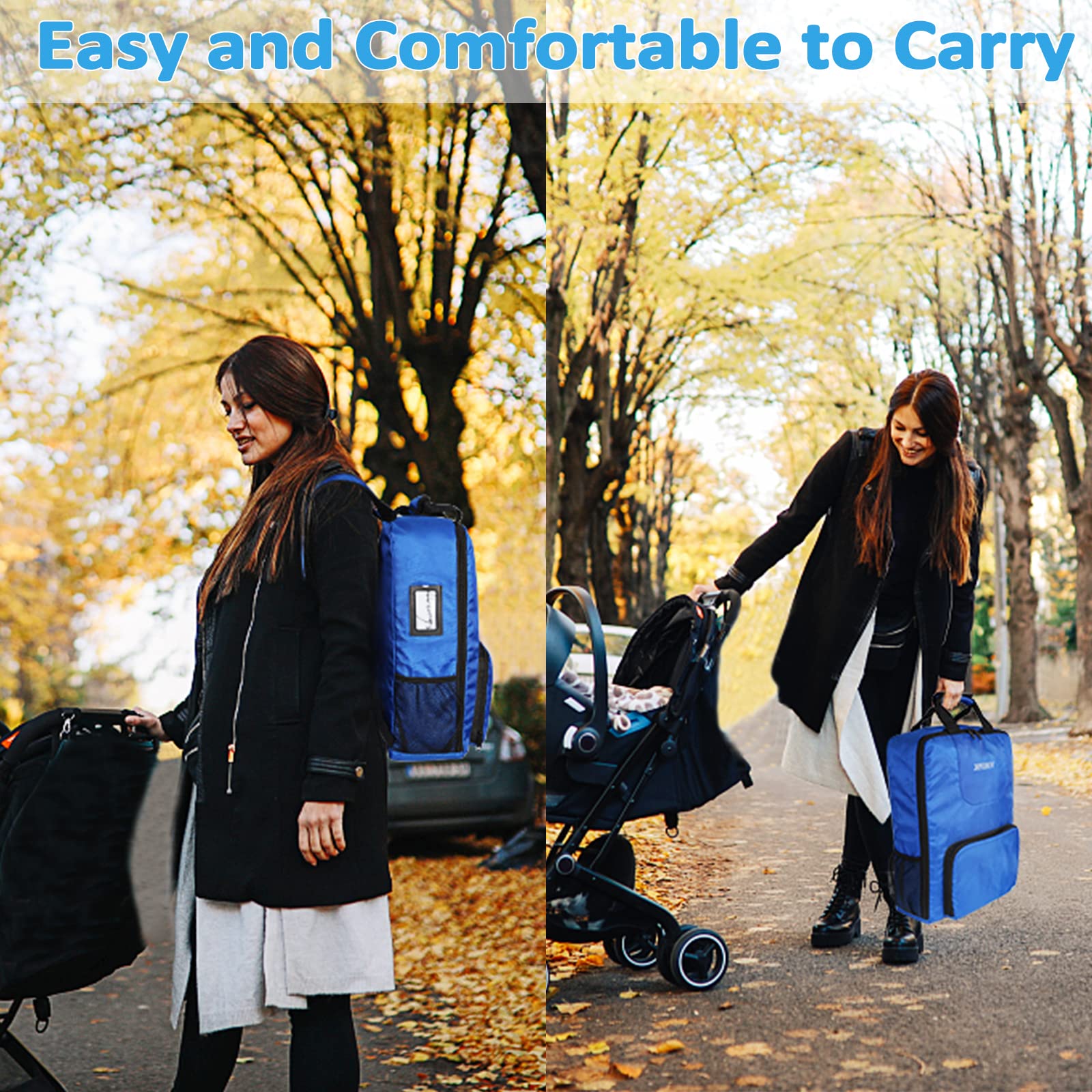 Stroller Travel Bag for Airplane Compatible with All GB Pockit Stroller, Foldable Stroller Storage Bag with Pockets for Baby Travel Essential, Lightweight Stroller Travel Backpack for Airplane