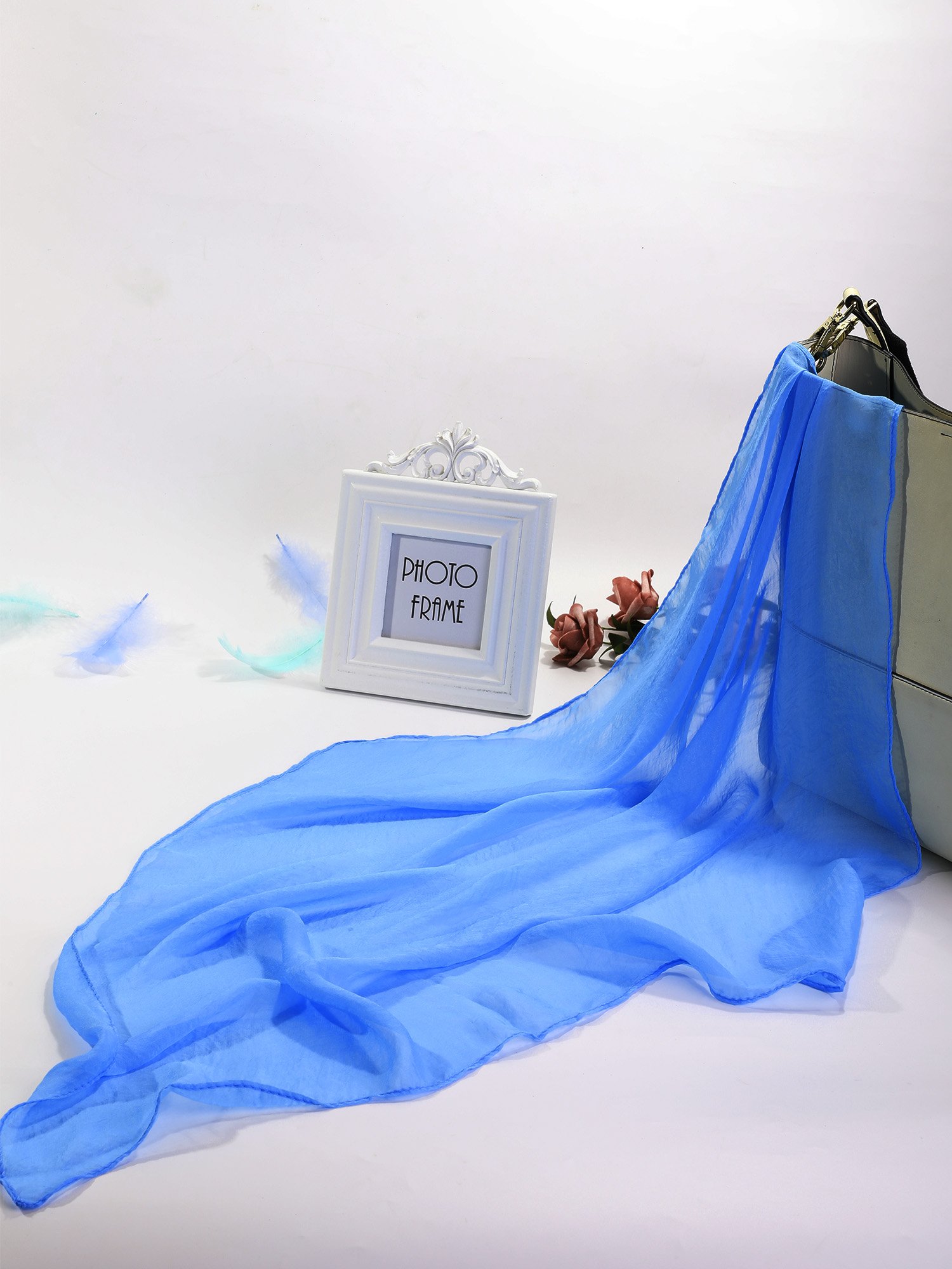 SATINIOR Chiffon Scarf Women Square Handkerchief Lightweight Satin Ribbon Scarf Retro Neck Scarf