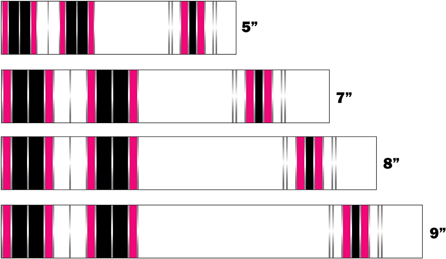 White Water Archery Non-Laminated Pink Traditional 9 Crest Arrow Wraps 15 pk Choose Length Width (9, 1)