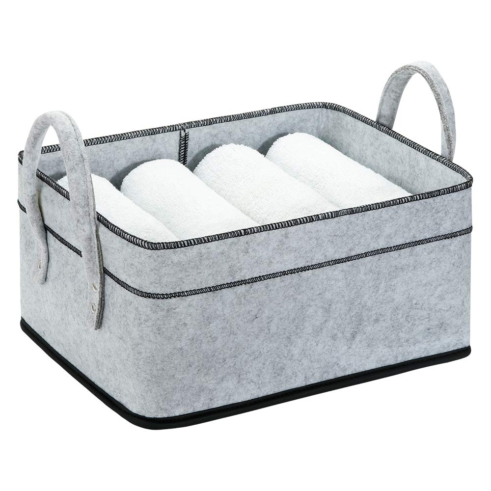 Toy Basket Decorative Boxes Cute Storage Baskets for Bedroom Large Felt Laundry Box for Closet Shelves Foldable Storage Bin for Organizing Blankets Toys Dolls Puzzles Clothes Diapers Basket