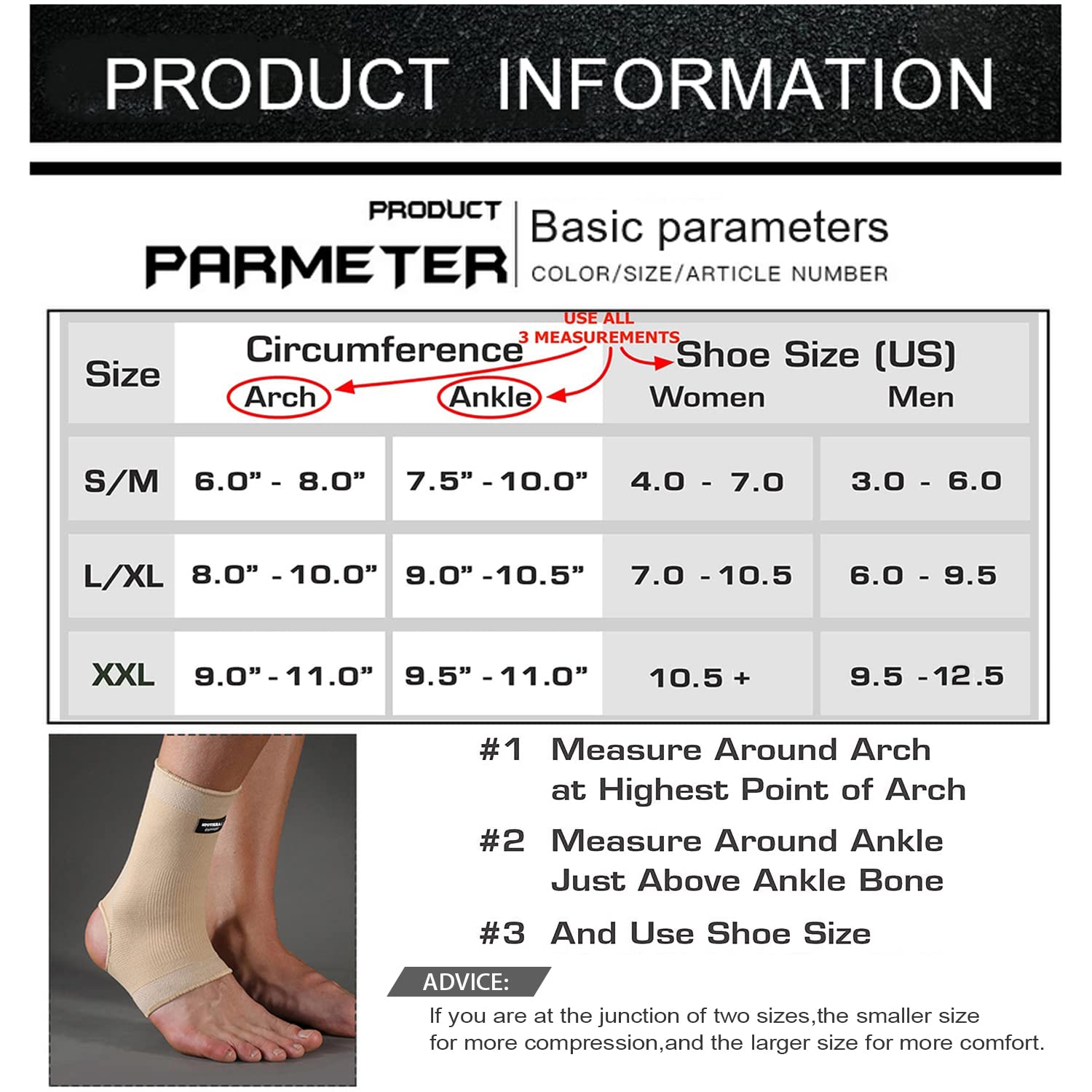 SPOTBRACE Ankle Brace Compression Sleeve(2 PACK),Breathable Ankle Support For Men Women, Ankle Compression Sock for Swelling, Plantar Fasciitis, Sprain