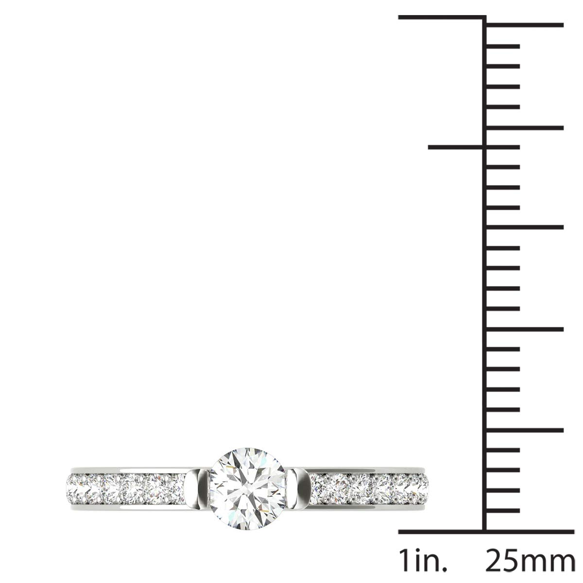 VAARYA 2/3 Ctw GH/SI2-I1 AGS Certified 14K White Gold Natural Diamonds Engagement Ring