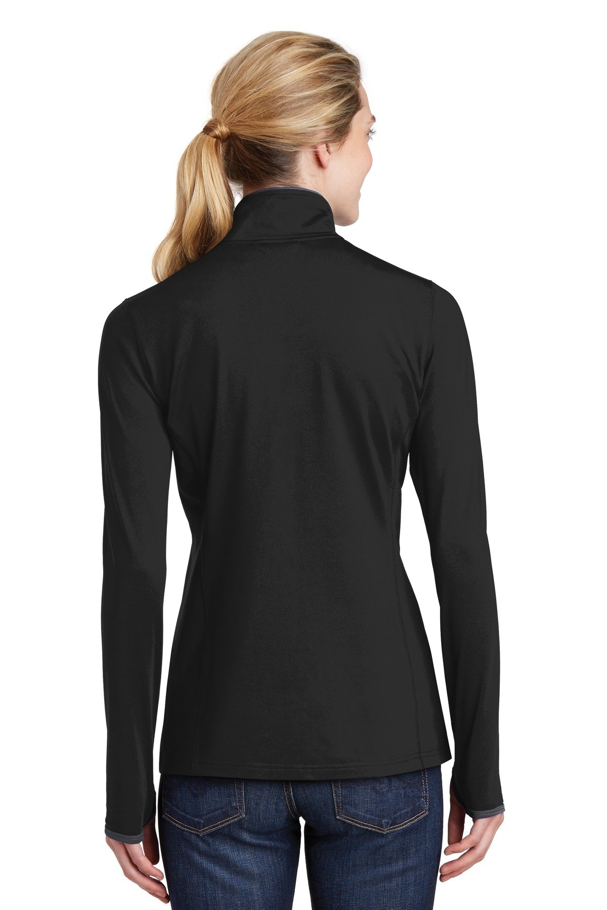 ST Ladies Sport-Wick Stretch Contrast Full-Zip Jacket XXL Black/ Charcoal Grey