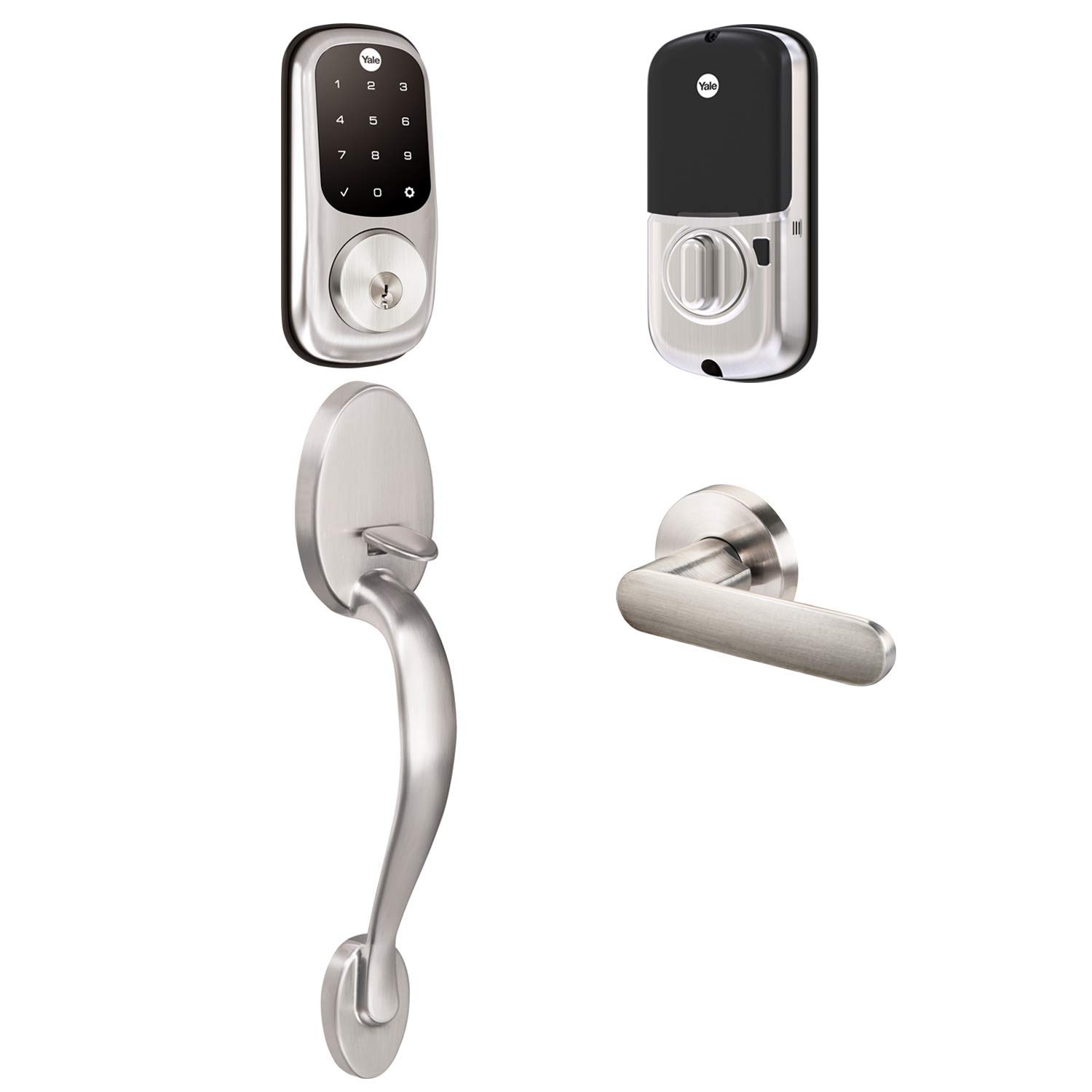 Yale Assure Lock Touchscreen with Wi-Fi With Jamestown Handleset - Works with the Yale Access App, Amazon Alexa, Google Assistant, HomeKit, Phillips Hue and Samsung SmartThings, Satin Nickel