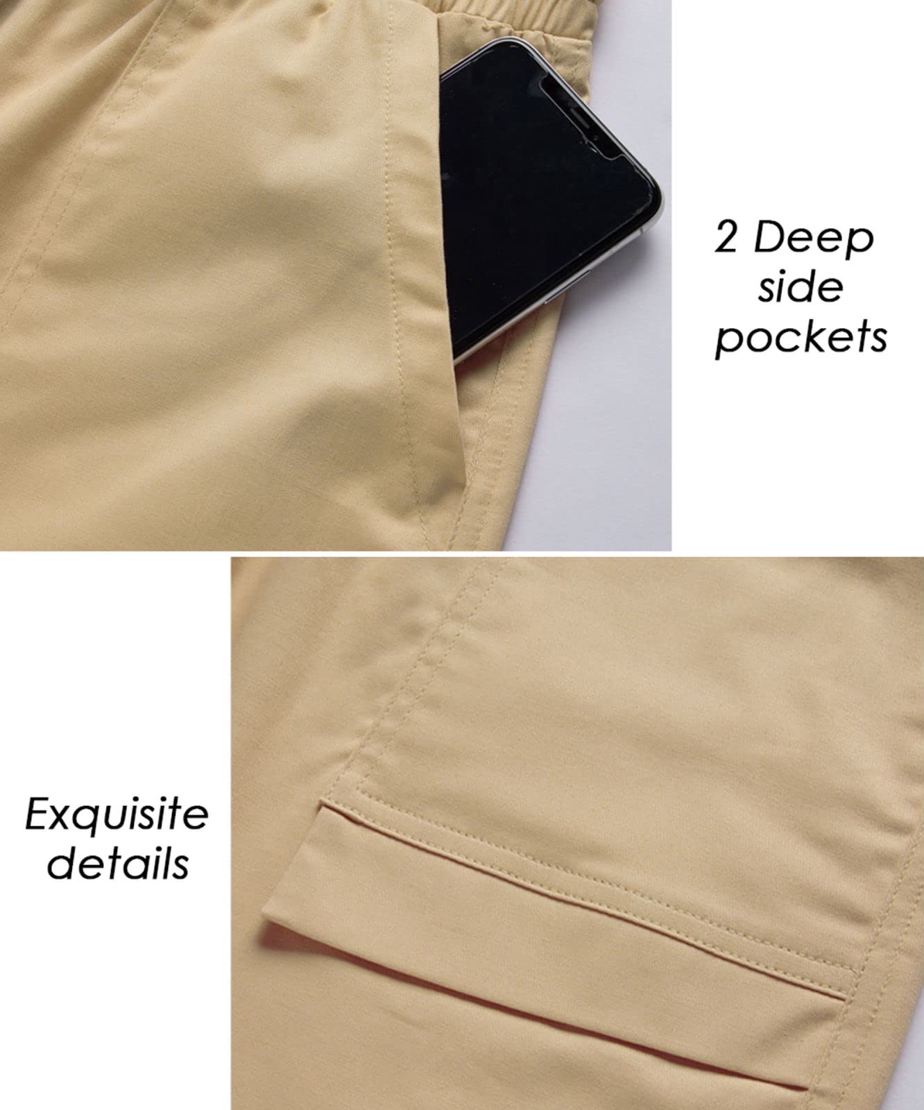 XinYangNi Womens Elastic Waist Drawstring Comfy Cotton Loose Fit Bermuda Multi Pockets Wid Leg Shorts Army Green US 2XL
