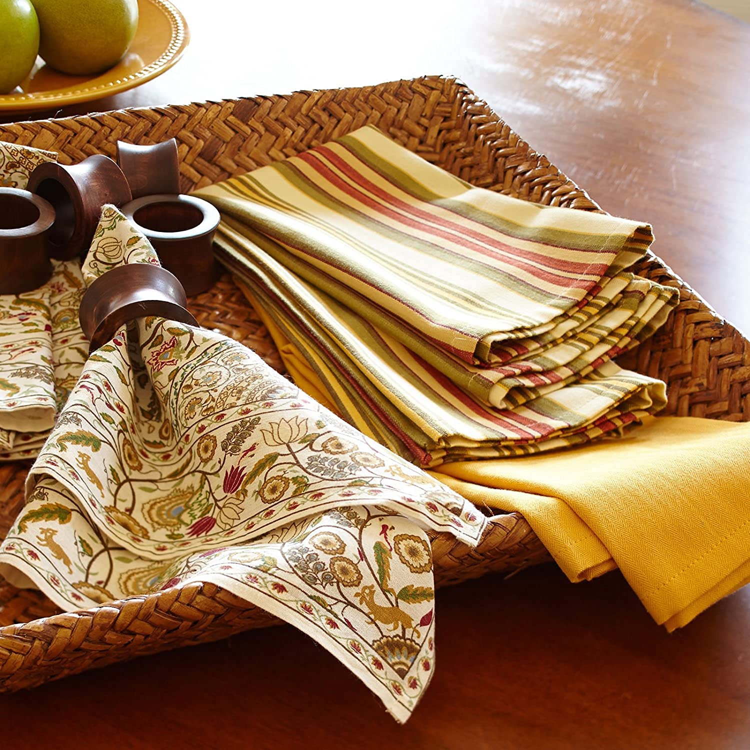 Worldexplorer Handmade Concave Wood Napkin Ring Set With Napkin Rings - Artisan Crafted In India (Pack Of 8)