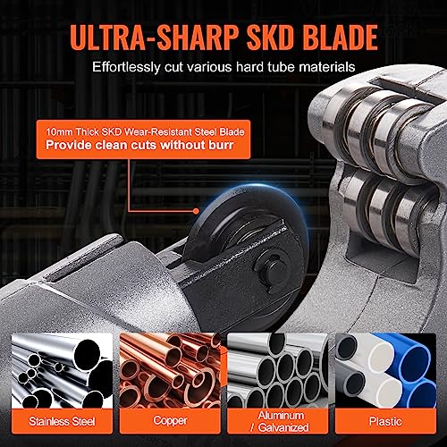 VEVOR 3PCS Tubing Cutter Set, 3/16"-2" O.D. Copper Pipe Cutter, 1/8"-7/8" O.D. Mini Tube Cutter and Deburring Tool, Heavy Duty Pipe Cutter Set for Copper, Aluminum, Stainless Steel, Plastic Pipes