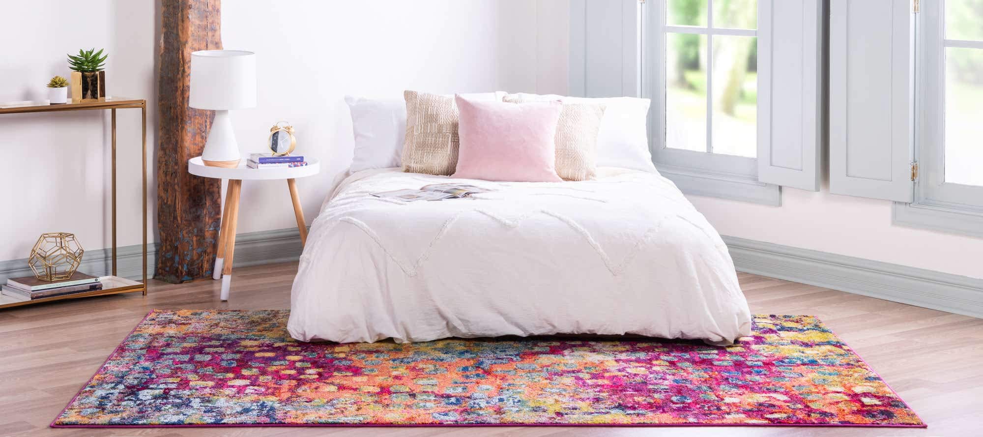 Unique Loom Jardin Collection Colorful, Vibrant, Abstract, Modern Area Rug, 6 x 9 ft, Multi/Blue