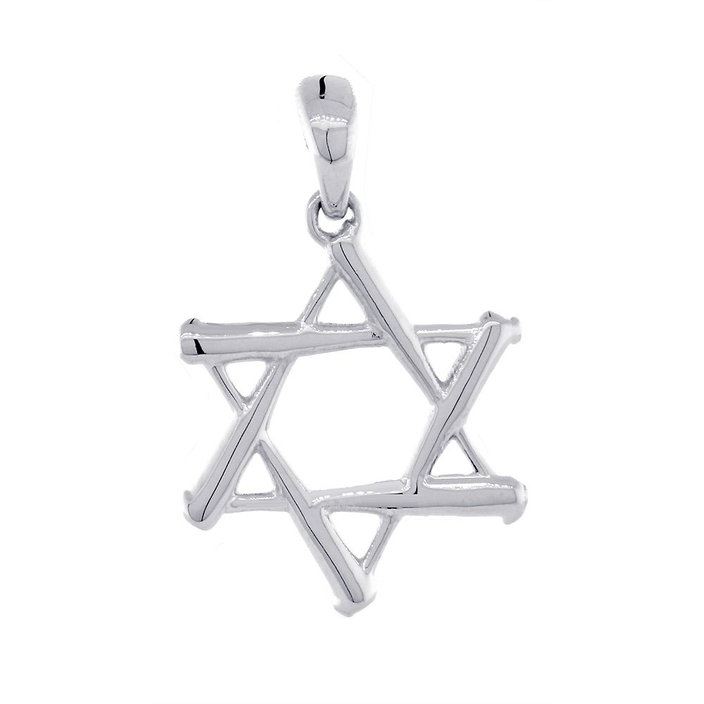 Small Jewish Star of David Baseball Bats Charm in Sterling Silver