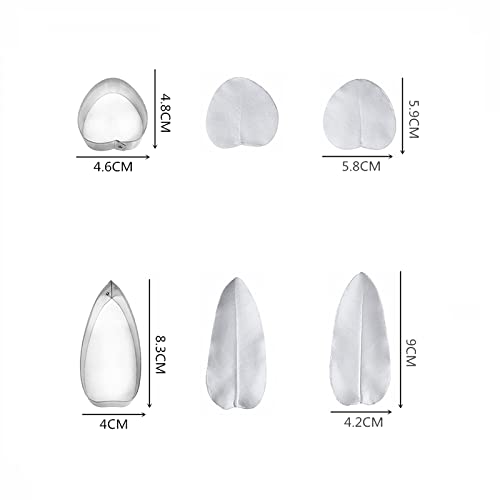 ZHUOJIE Eucalyptus Leaves Petals and Cutter Set Silicone Fondant Mold Veining Petal Sugar Flower Making Tool Cake Decorating Gumpaste Flowers Decor