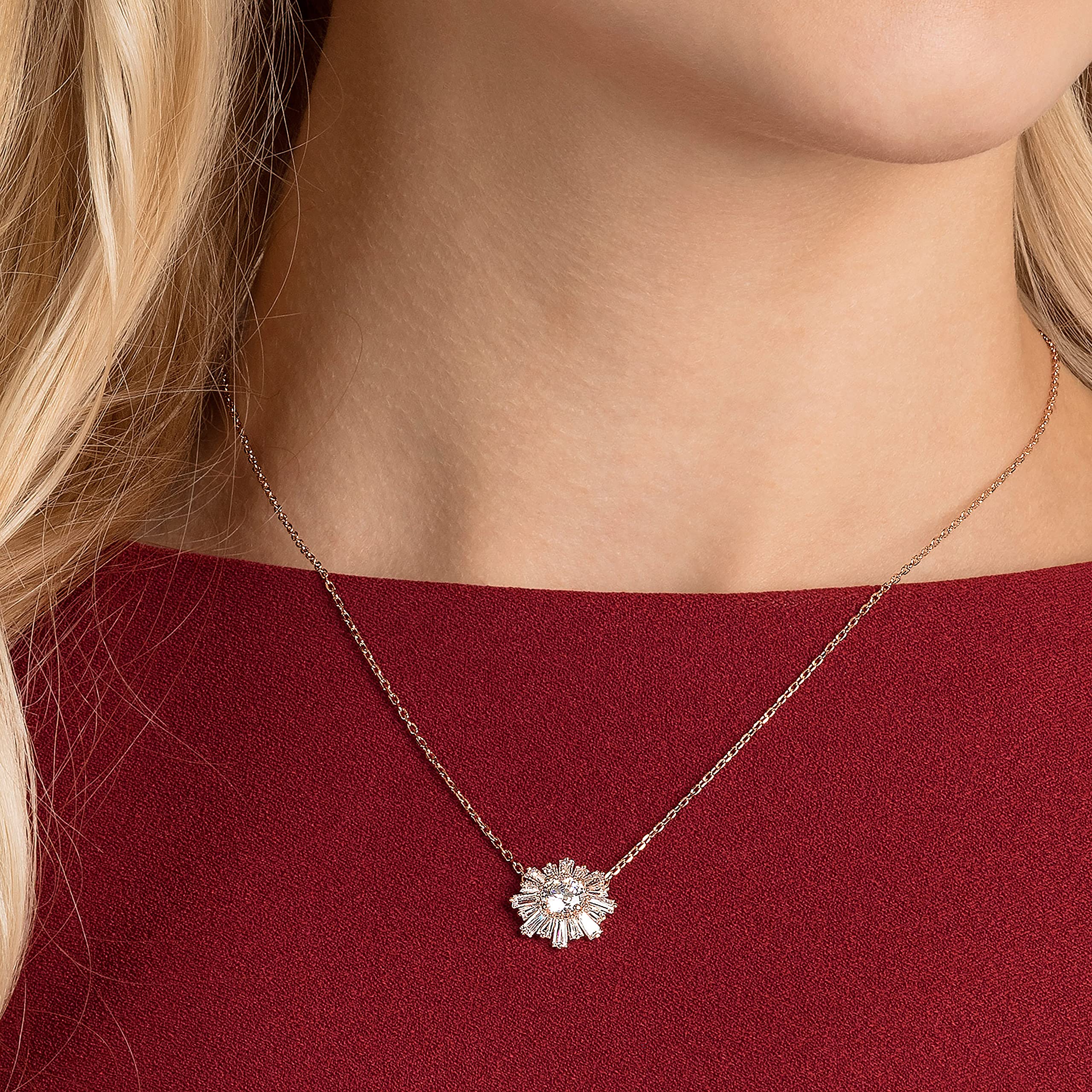 SWAROVSKI Sunshine Pendant Necklace, Rose Gold Tone Finish, Clear Crystals
