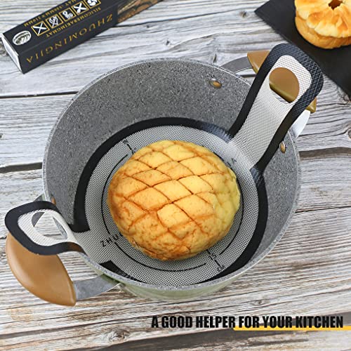 ZHUOMINGJIA Non-Stick Baking MatSuit(2 Piece Silicone Baking Mat For Dutch Oven Bread +2 Piece Oil Brush)8.3in,Reusable- Easy To Clean - Eco-Friendly Alternative For Parchment Paper