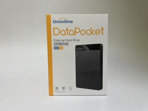UnionSine 1TB Ultra Slim Portable External Hard Drive HDD-USB 3.0 for PC, Mac, Laptop, PS4, Xbox one,Xbox 360-Super Fast Transmission-HD-2510(Black)