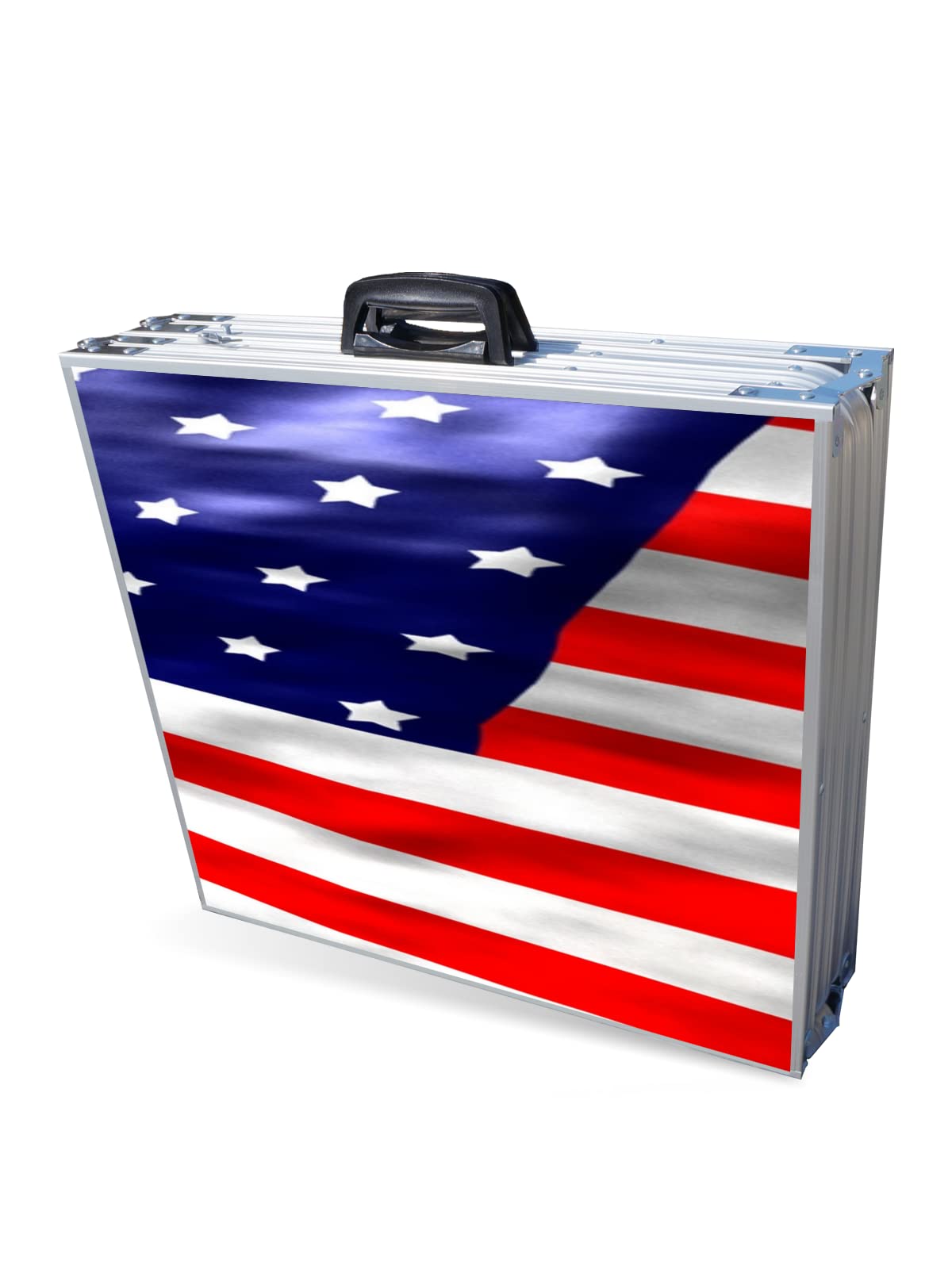 Standard 8-Foot Folding Pong Table w/HEXCUPs, Pong Balls, and Cup Holes - America Edition