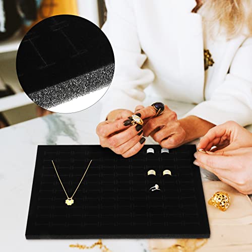 Zerodeko Jewelry Display Trays Black Jewelry Foam Insert 6pcs Ring Earring Display Pad Tray Slots Sponge Pad for Jewelry Boxes Trays Display Showcase Storage Selling Jewelry