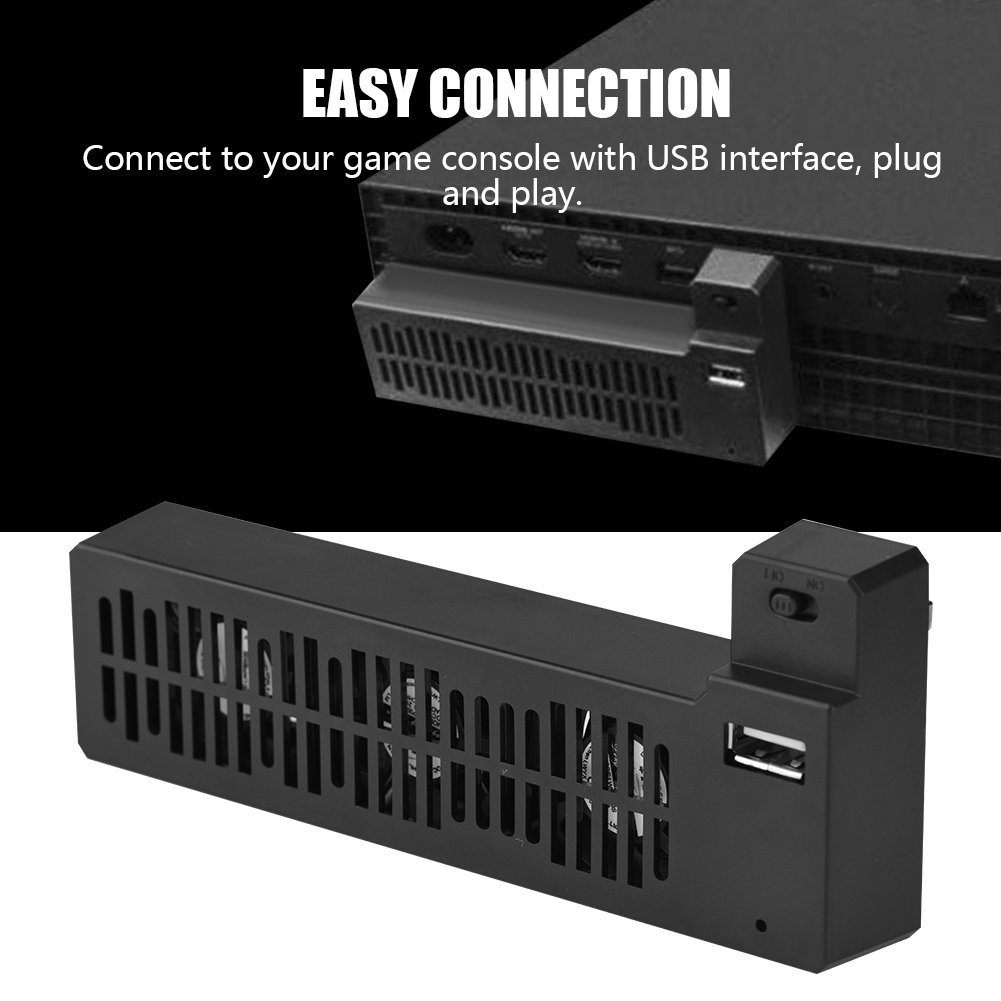 USB External Cooling Fan Built in 3 High Speed Fans Heat Reducing Side Mounted for Xbox ONE X Game Console