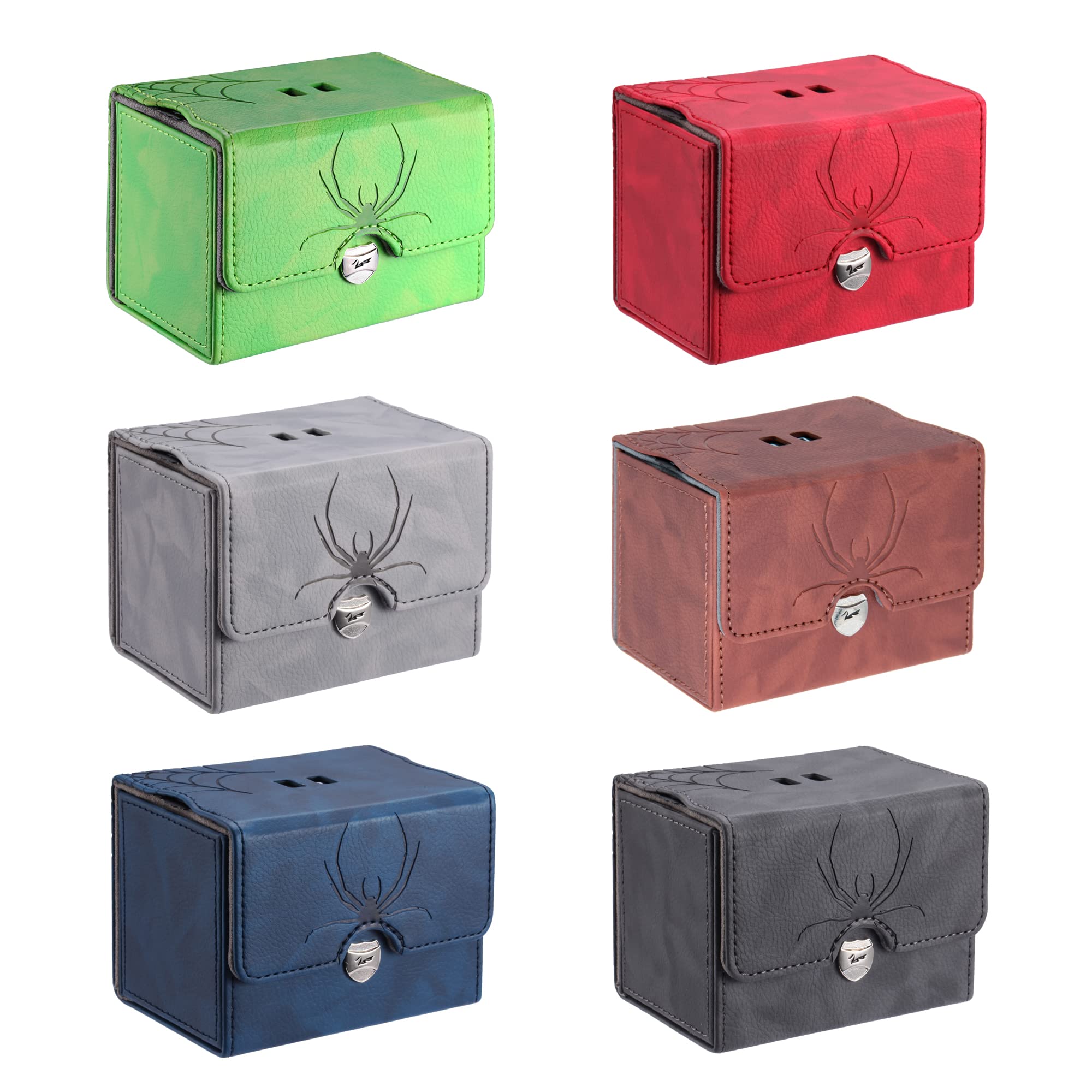 Zoopin Leather Deck Box with Built-in Spinning Life Counter (Black)