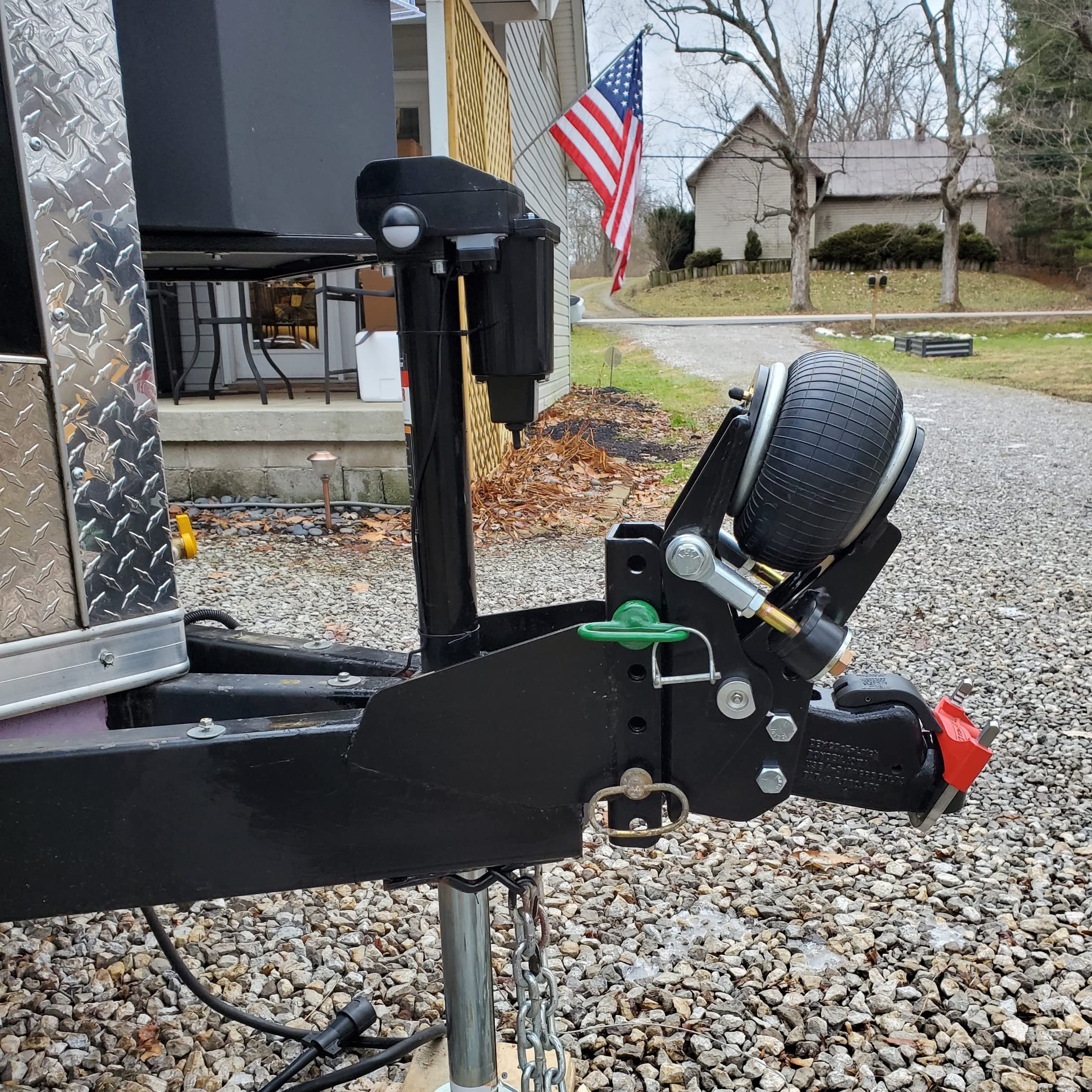 Shocker Air Trailer Tongue Mount Coupler 20,000 lbs for 2-5/16" Ball, Vertical Channel Mount w/ 2-5/16" Demco Coupler
