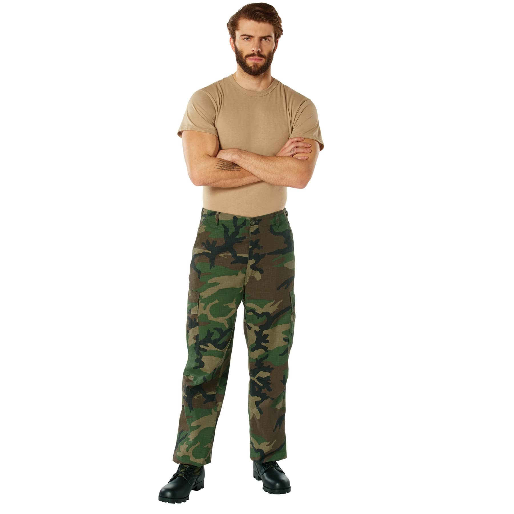 Rothco Vintage Vietnam Ripstop Fatigue Pants β Iconic Style, Timeless Comfort β Woodland Camo β L