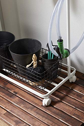 Yamazaki Home Tower Rolling Supplies Rack closet storage and organization systems, One Size, White