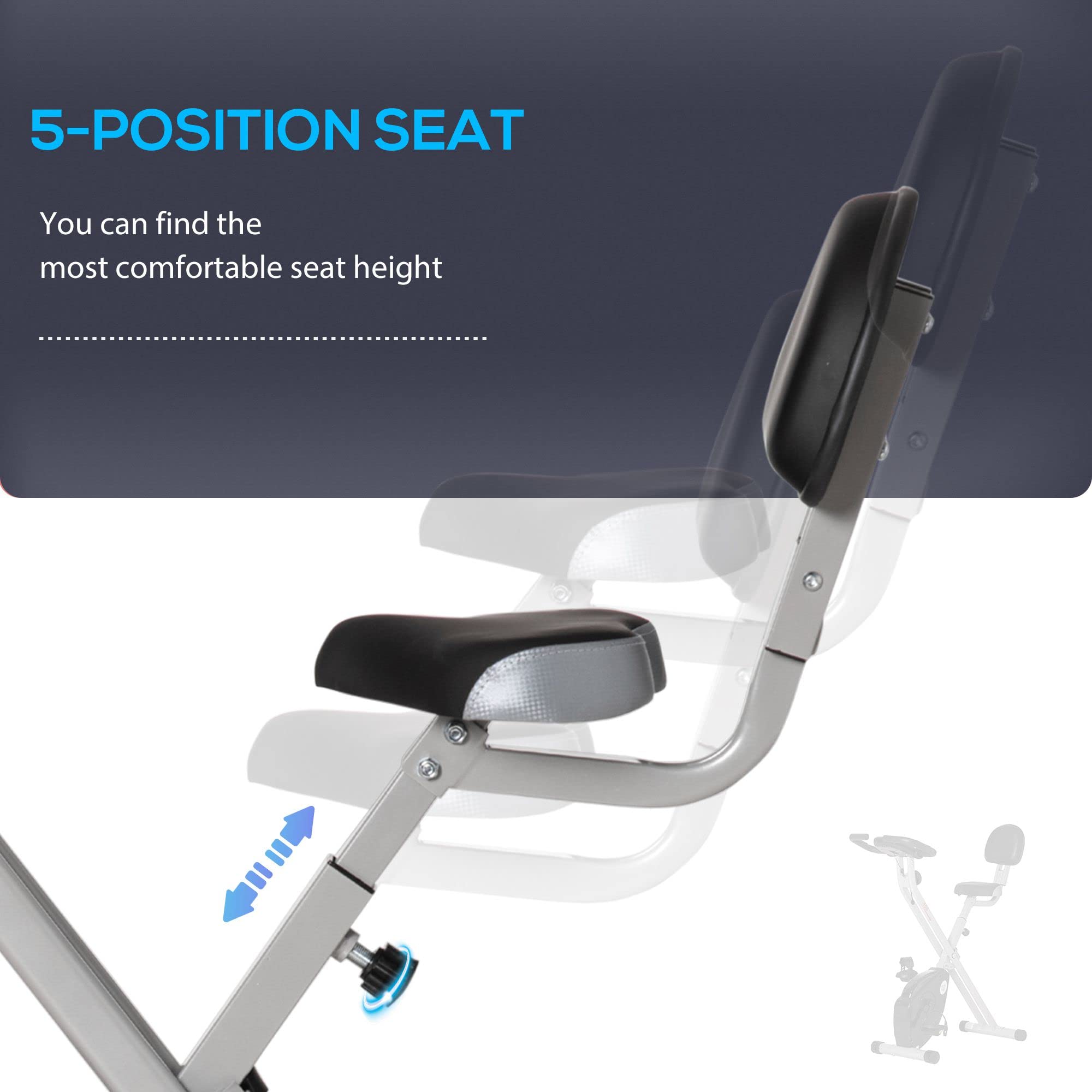 Soozier Foldable Upright Training Exercise Bike Indoor Stationary X Bike with 8 Levels of Magnetic Resistance for Aerobic Exercise, Grey
