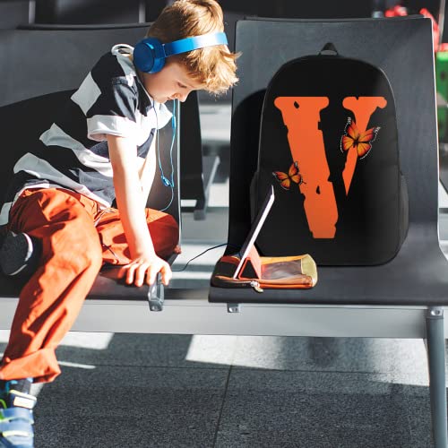 Ynxhroe Backpack 17 Inch Laptop Backpack 3d Print Fashion V Letter Durable Hiking Backpack for Men Women Kids Travel