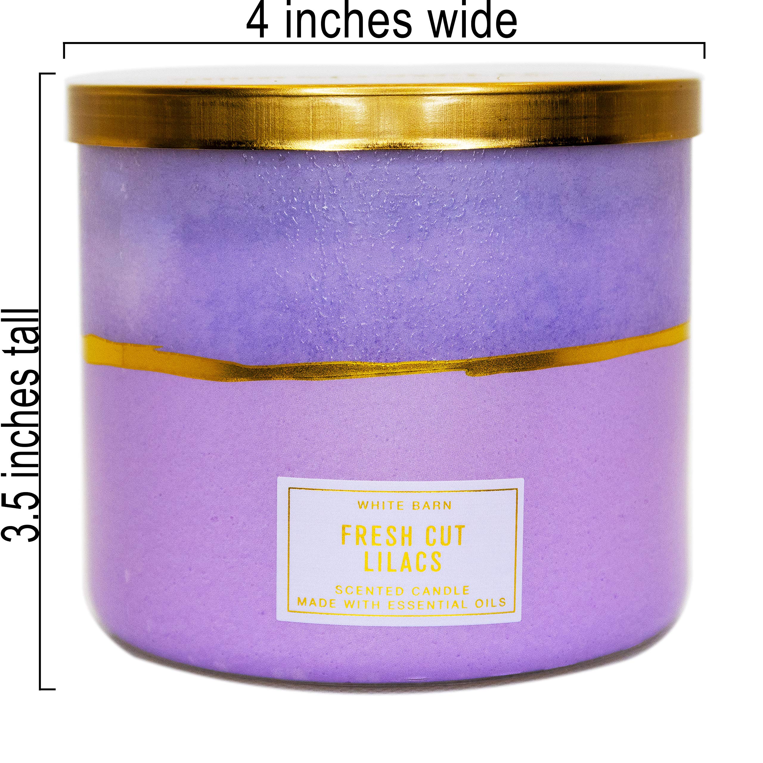 White Barn Bath and Body Works, 3-Wick Candle w/Essential Oils - 14.5 oz - 2021 Spring Scents! (Fresh Cut Lilacs)