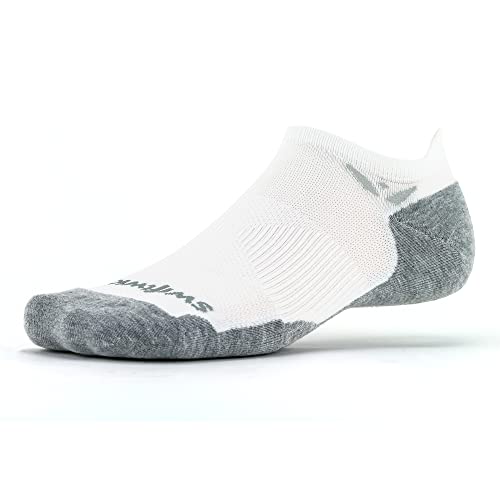 Swiftwick – MAXUS ZERO Tab Running Socks, Golf Socks, Maximum Cushion, Mens & Womens (White, Large)