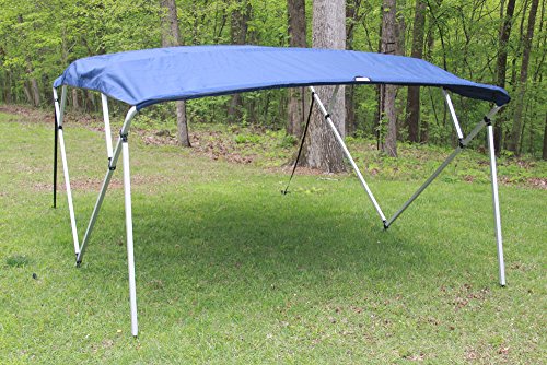 Vortex Direct Navy Blue Fabric Square Tube 4 Bow Frame Bimini Top 10' Long, 91"-96" Wide, 54" Tall