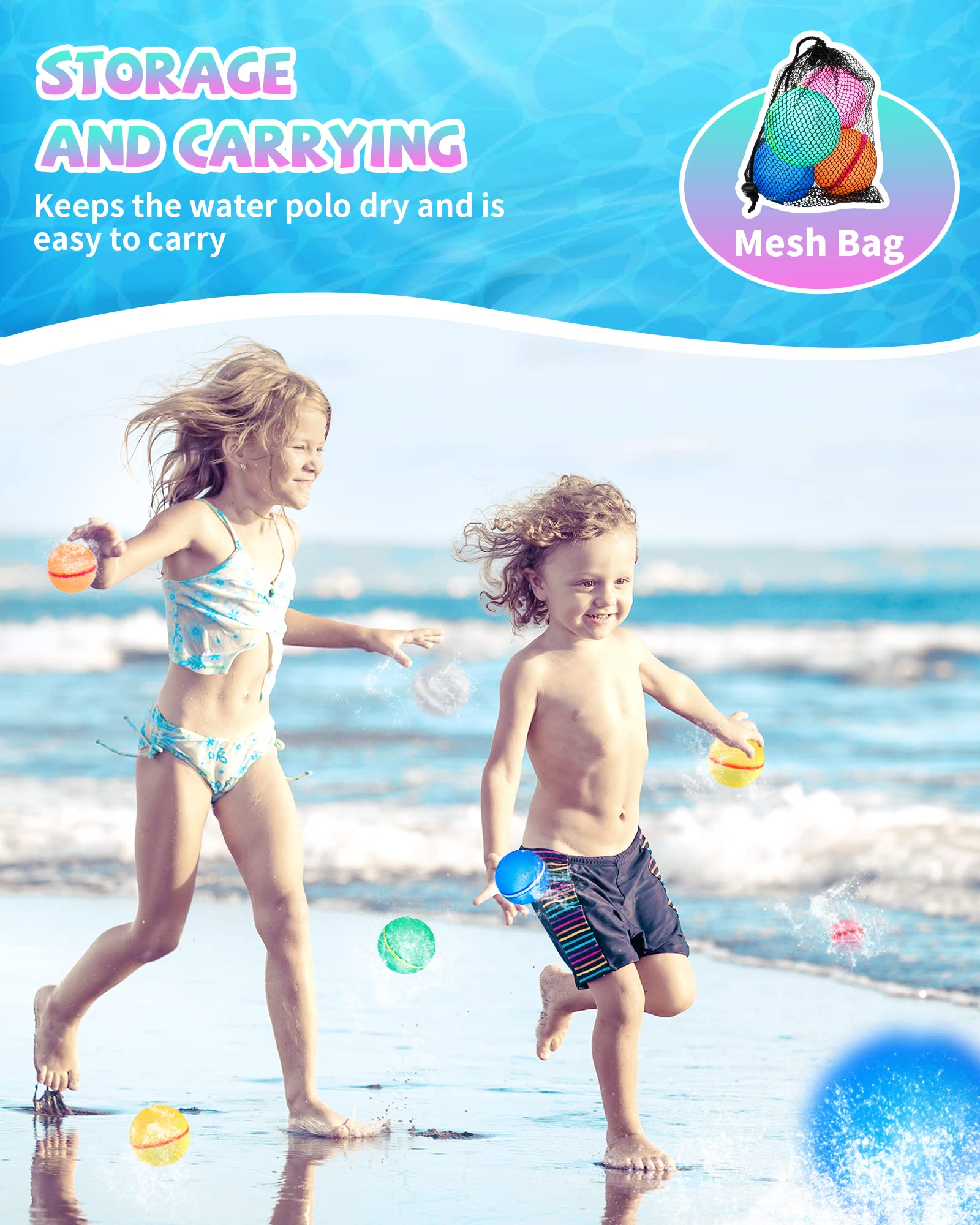 SOPPYCID Tonoviviy Reusable Magnetic Water Balloons,Refillable Water Balloons for Kids and Adults(4pcs)