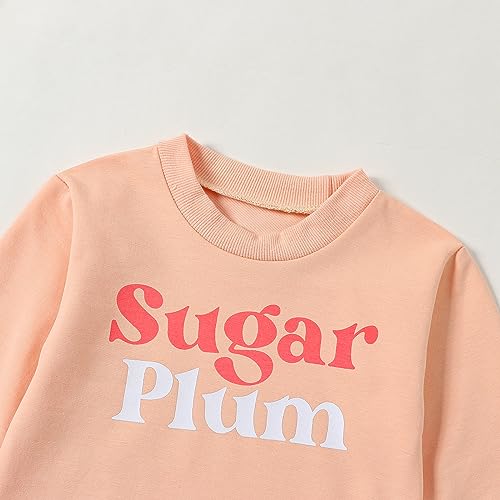 Toddler Baby Boy Girl Christmas Outfit Crewneck Sweatshirt Oversized Long Sleeve Pullover Sweater Christmas Clothes (Sugar Plum Pink, 2-3 Years)