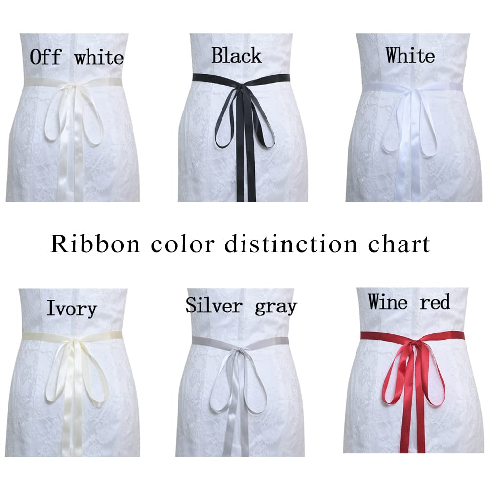 Top Queen Women's Crystal Diamond Bridal Belt Sashes Wedding Belts Sash for Wedding, Black, One Size
