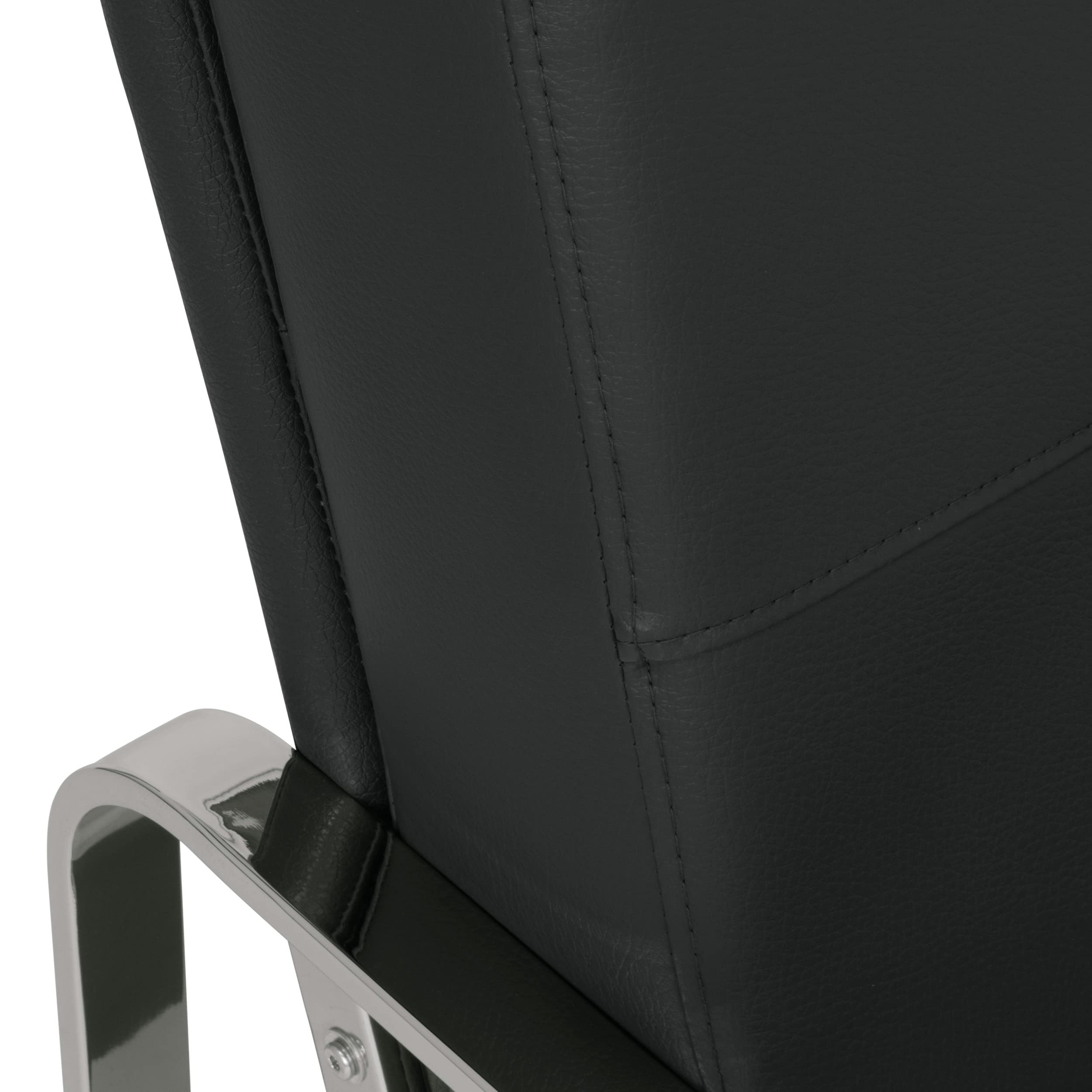 Studio Designs Home Allure Blended Leather Accent Arm Chair, Chrome/Black