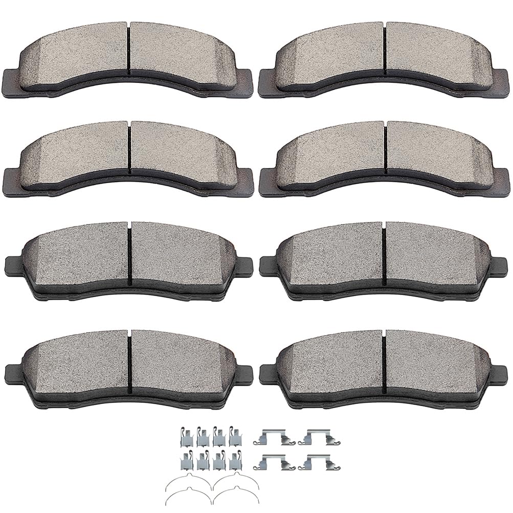 SCITOO Ceramic Brake Pads Kits, 8pcs Brakes Pads Set fit for 2000-2005 for Ford Excursion,1999-2004 for Ford for F-250 Super Duty,1999-2004 for Ford for F-350 Super Duty