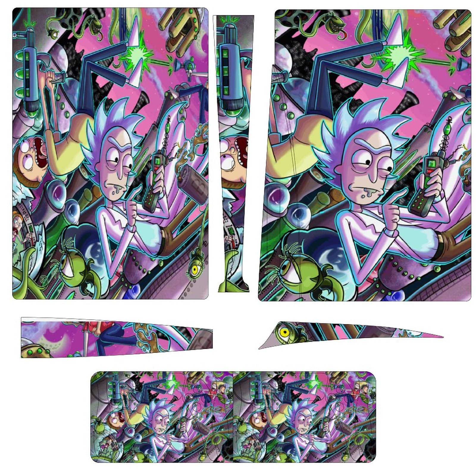 ZHENGJC PS5 Skin for Console (Disc Edition) and Controllers Vinyl Sticker Protective Cover Cute Cartoon Anime Wrap Controller Compatible with Playstation 5 (PS5 Disc