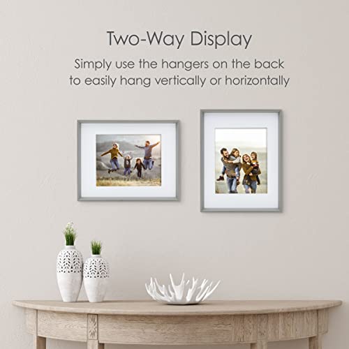 Studio Nova Picture Frame Displays 8 x 10 Photos 11 x 14 Without Mat, 11x14-Matted 8x10, Gray
