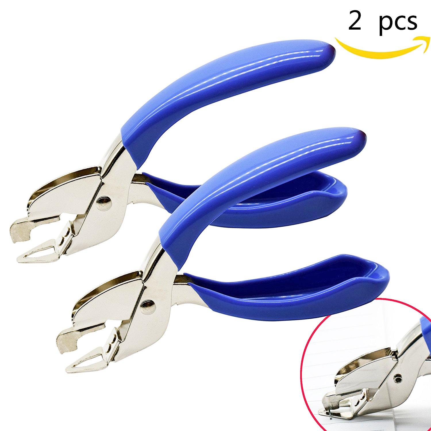 YUEKUI Dedicated Staple Remover Family School Hospital Offic Staple Remover Tool(2pcs Blue)